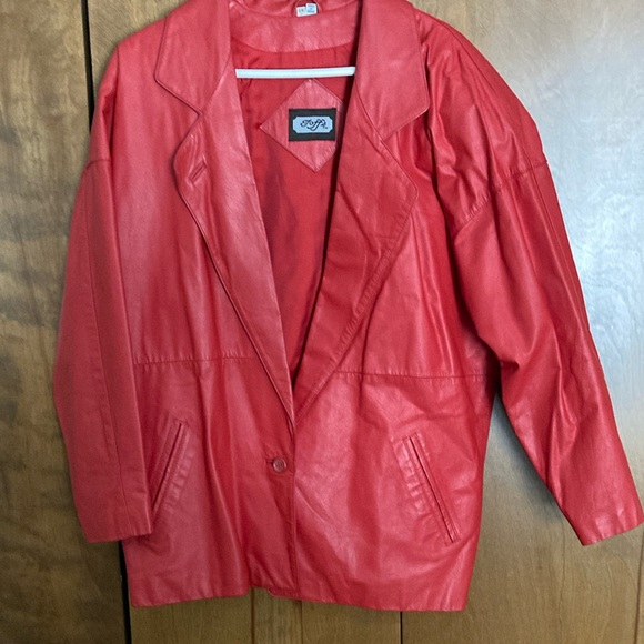 Toff’s | Jackets & Coats | Vintage Toffs Red Leather Jacket Sm | Poshmark